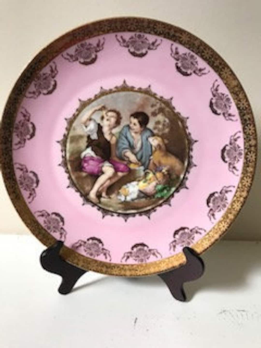 JK DECOR VINTAGE Glazed Porcelain Art Deco Plate, Josef Kuba Picnic ...