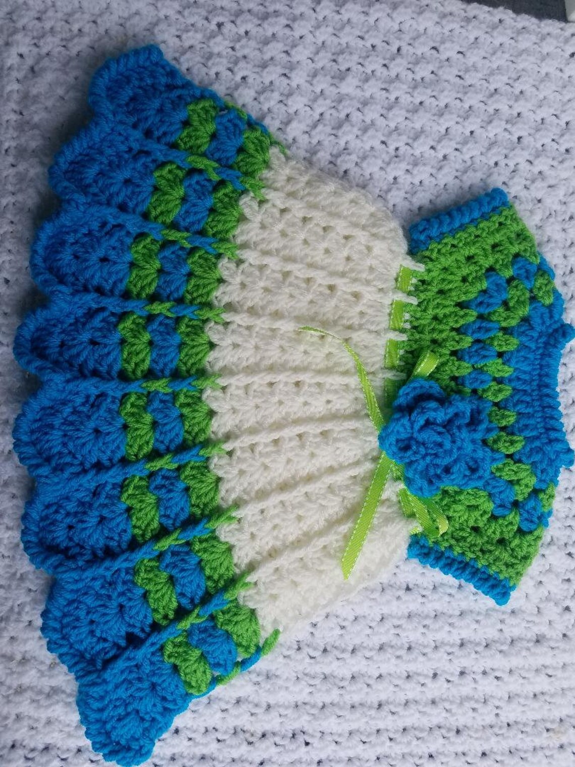 Crocheted Rose Dress Pattern 0-3 Month & 3-6 Month - Etsy