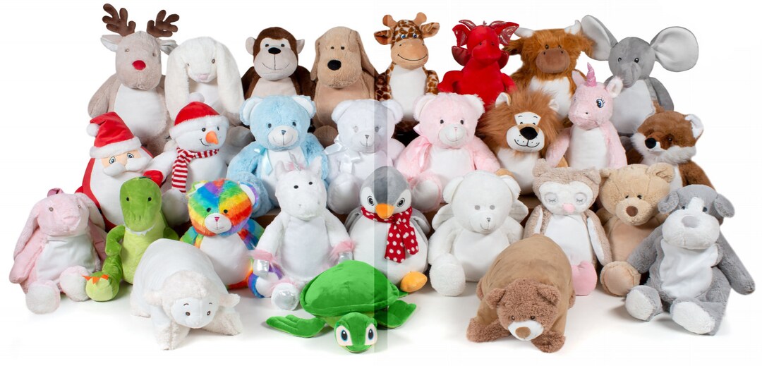Mumbles Teddy Cuddly Plush Animals Choice - Supplied Plain for You to ...