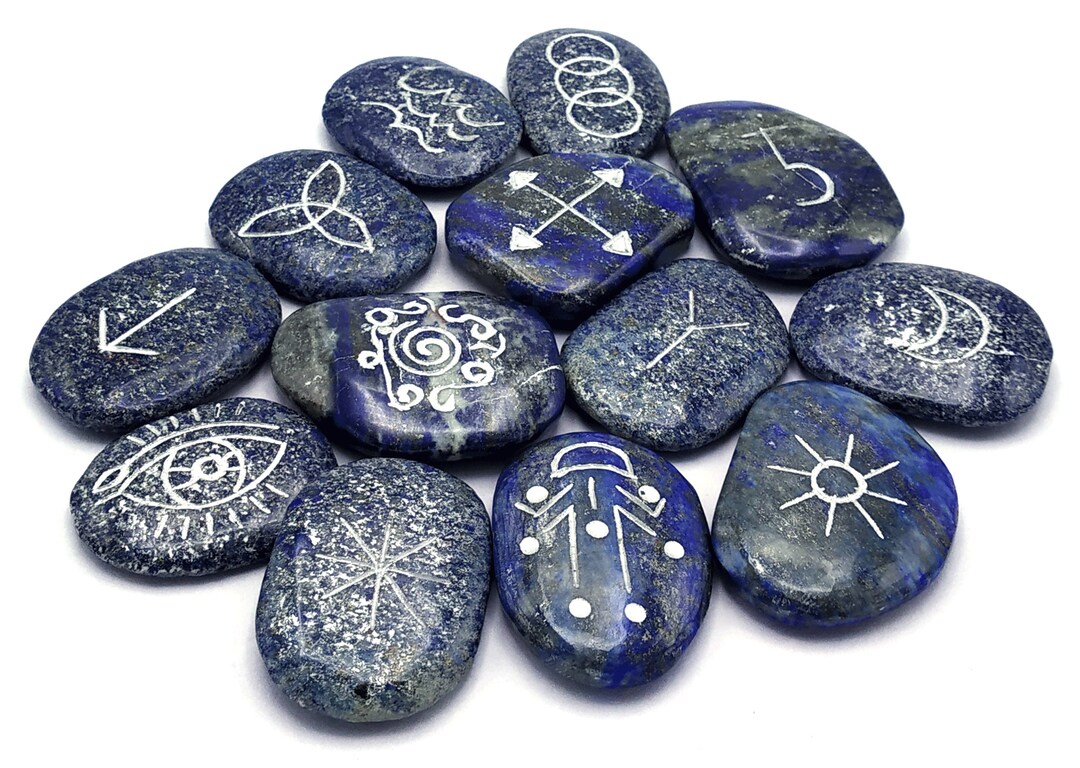 Lapis Lazuli Witches Rune Set Witches Starter Kit Elder Futhark Runes ...