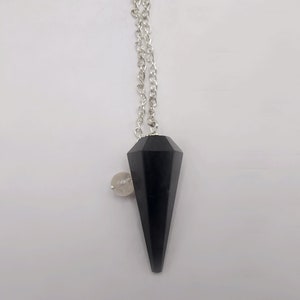 Shungite Raw Crystal Pendulum Necklace Dowsing Pendulum - Etsy