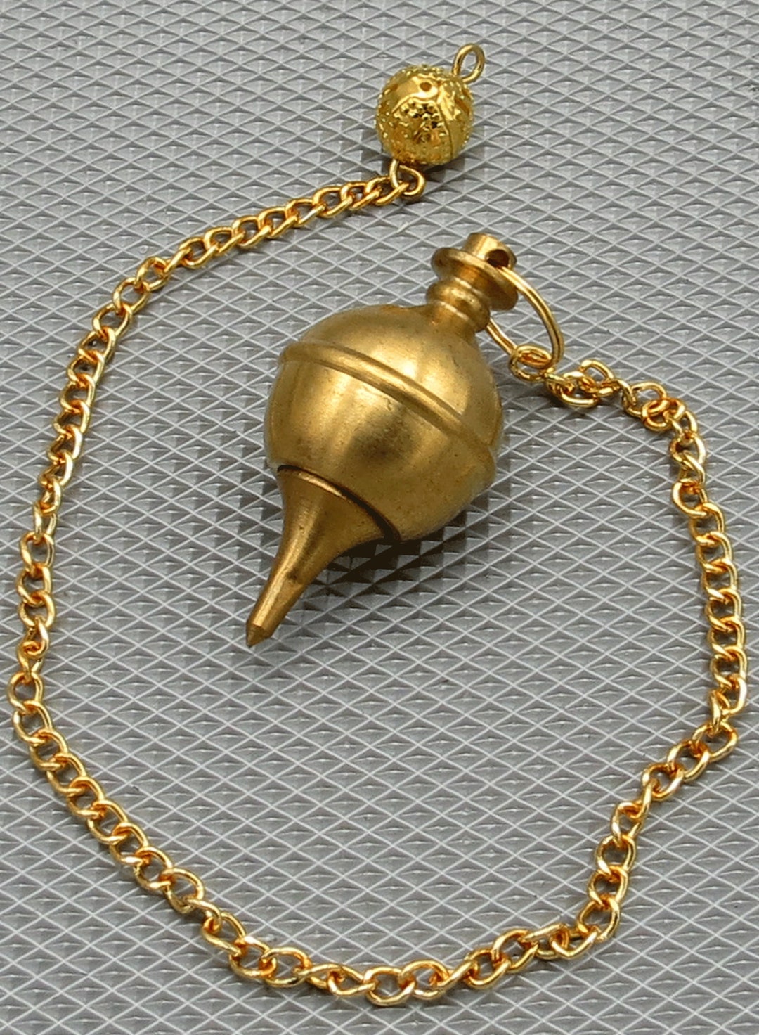 Metaphysical Sphere Ball Pendulum Gold Plated Dowsing Pendulum Necklace ...