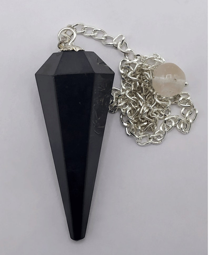 Shungite Raw Crystal Pendulum Necklace Dowsing Pendulum - Etsy