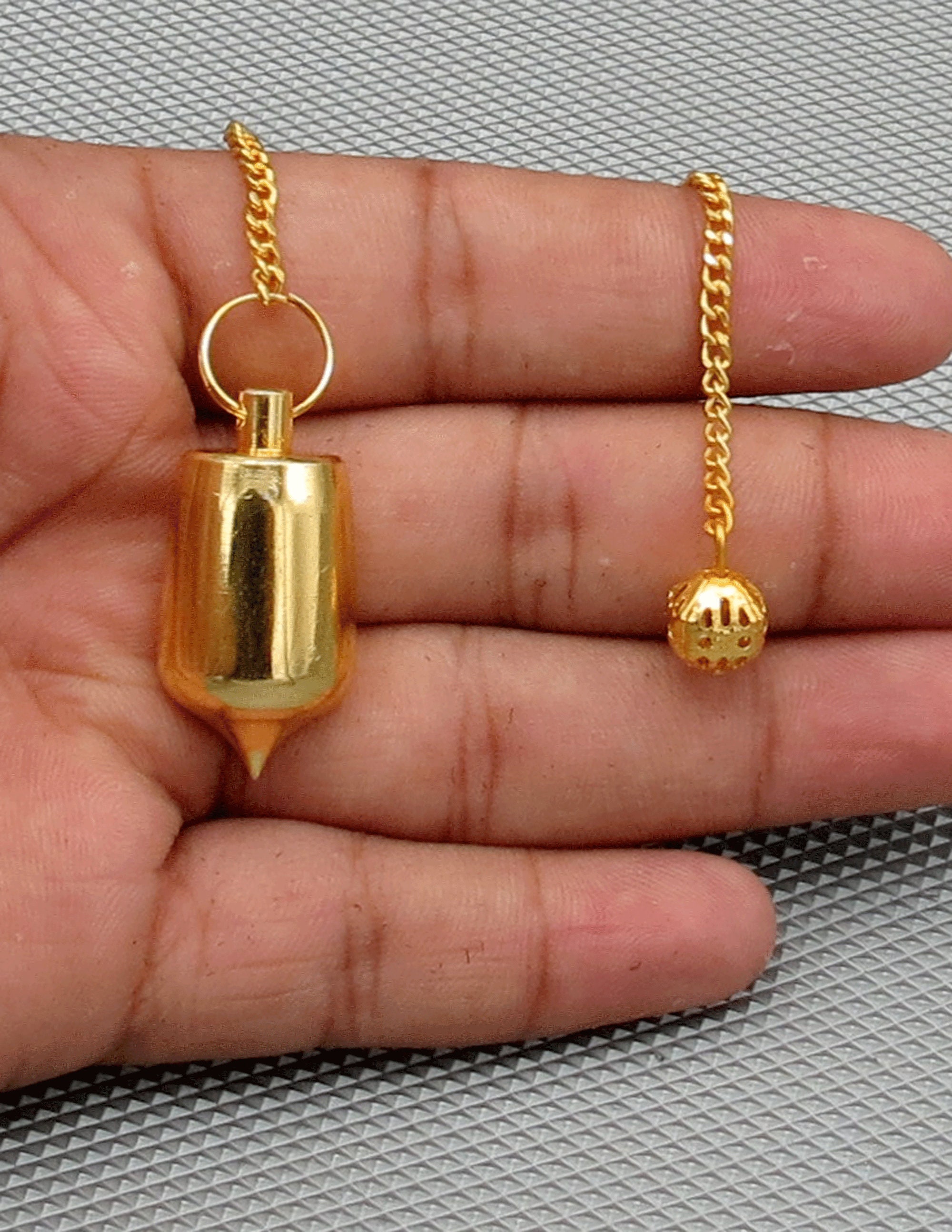 Metaphysical Gold Plated Dowsing Pendulum Necklace Metal | Etsy