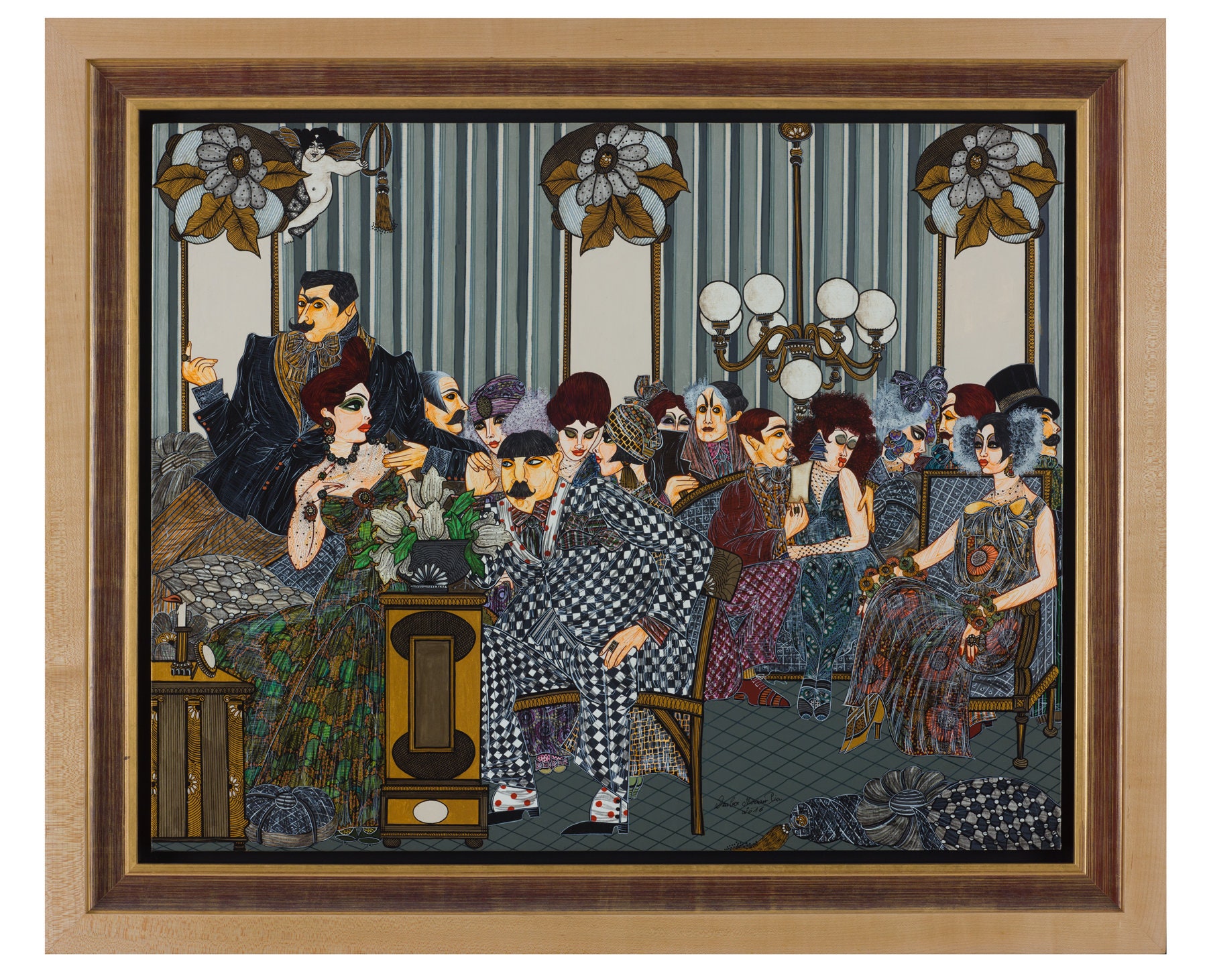 1920s Art Deco Original Acrylic Painting on Canvas. Fine Art Painting ...