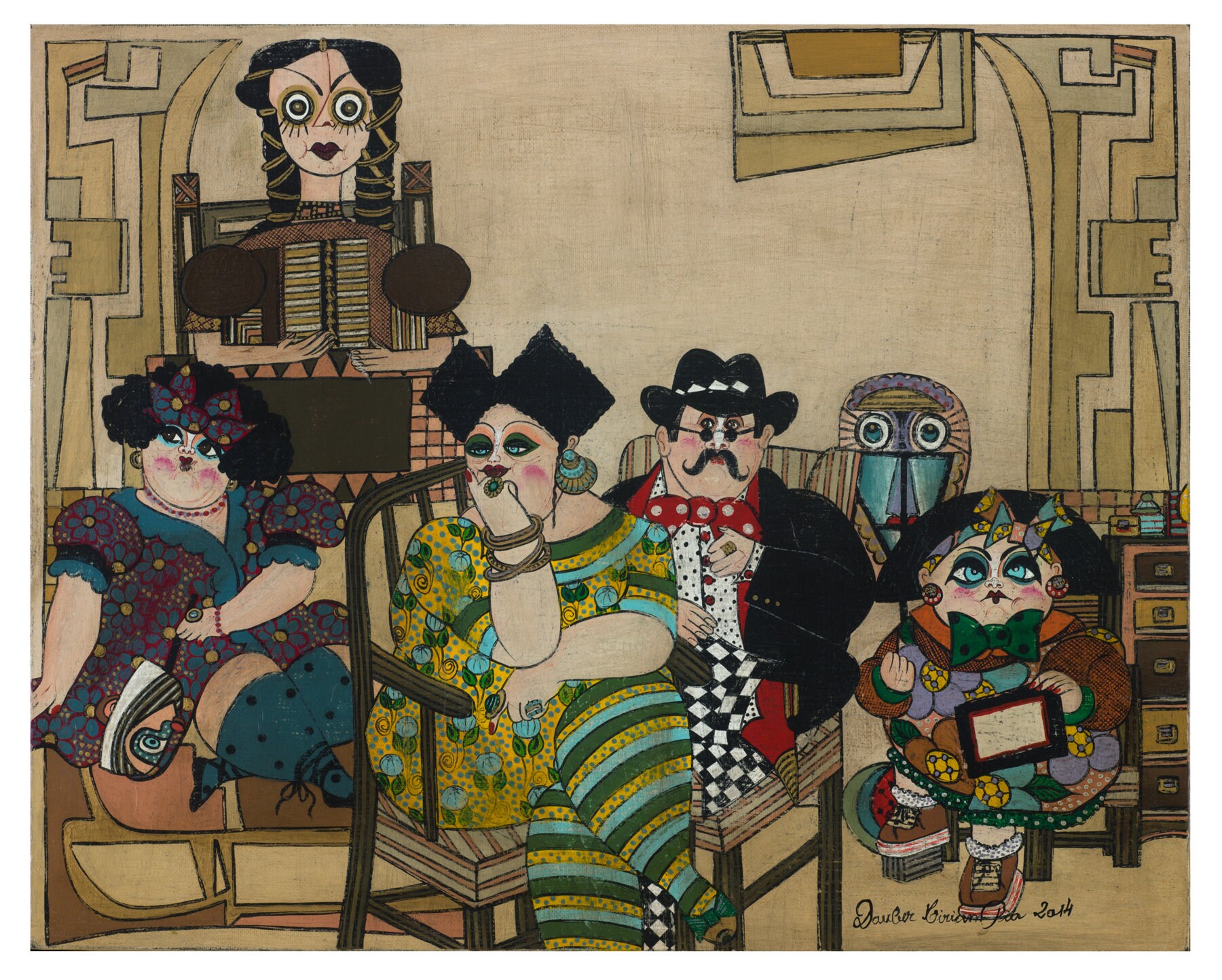 1920s Art Deco Original Acrylic Painting on Canvas. Fine Art Painting ...