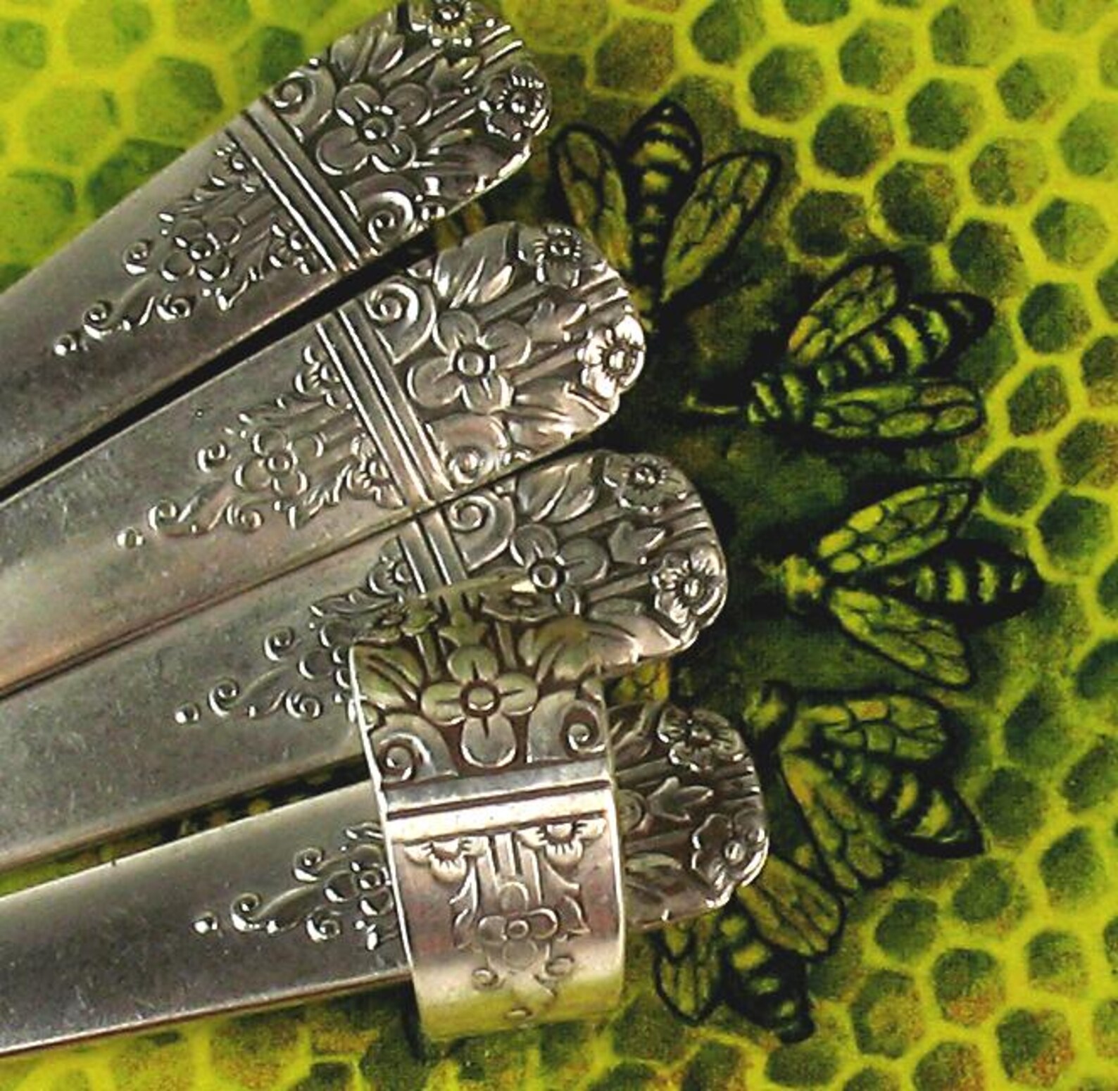 Floral Theme Spoon Ring - Vintage Silverplate - Many Patterns ...