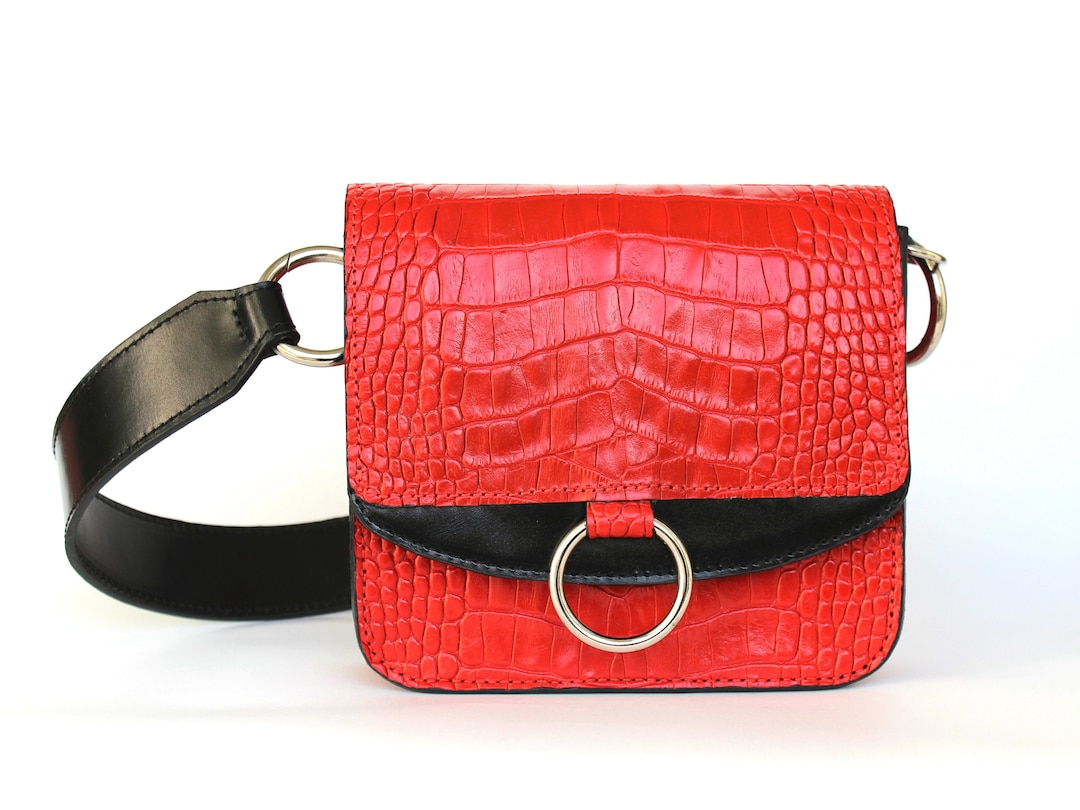 Leather Shoulder Bag Red Leather Shoulder Bag Chloe Style - Etsy