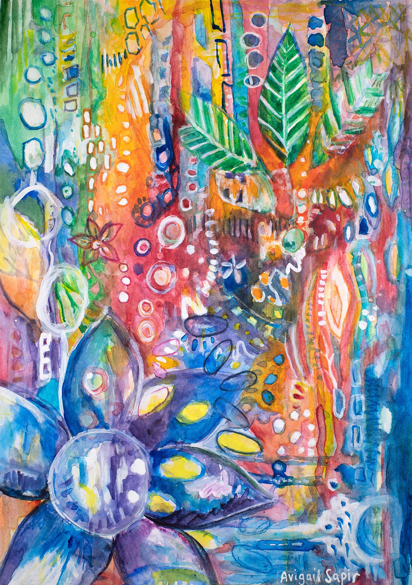 Abstract Art - "inner Child" High Quality Watercolor Print on Canvas or ...