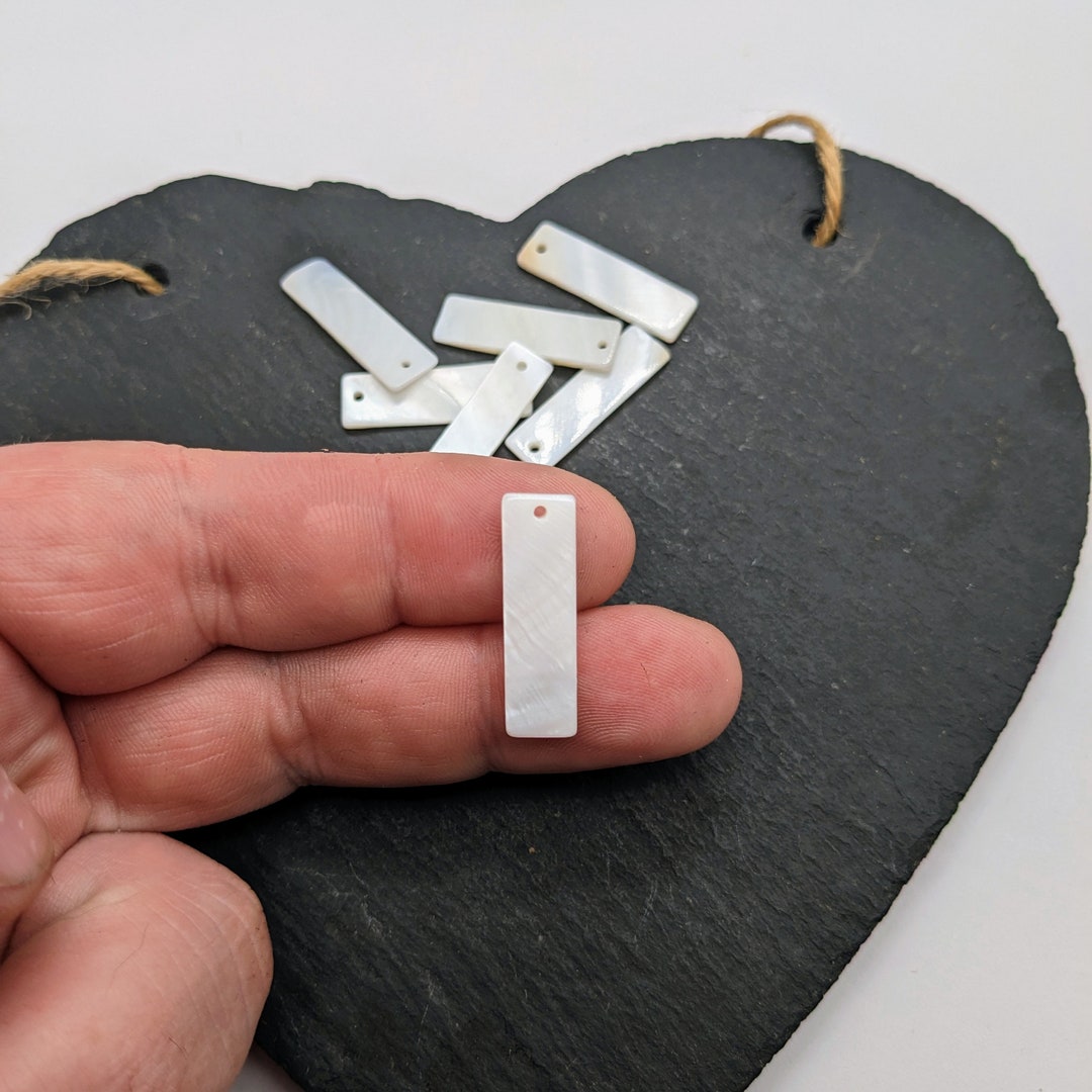 Mother of Pearl Rectangle White Pearl Strip Natural Shell 15x8mm ...