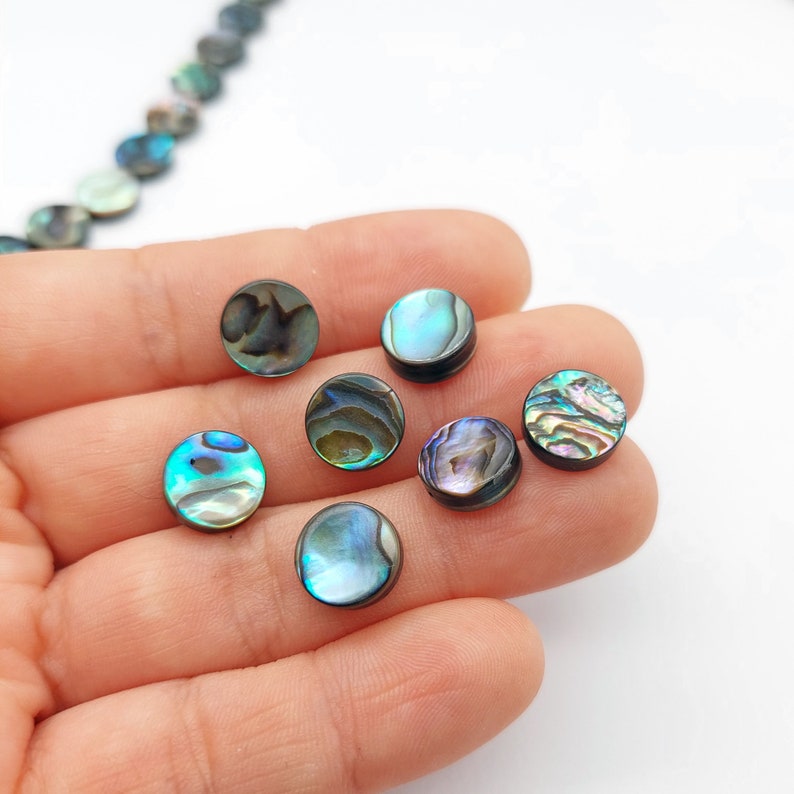 Natural Abalone Shell Beads, Iridescent Gemstone, Jewelry Making - Etsy