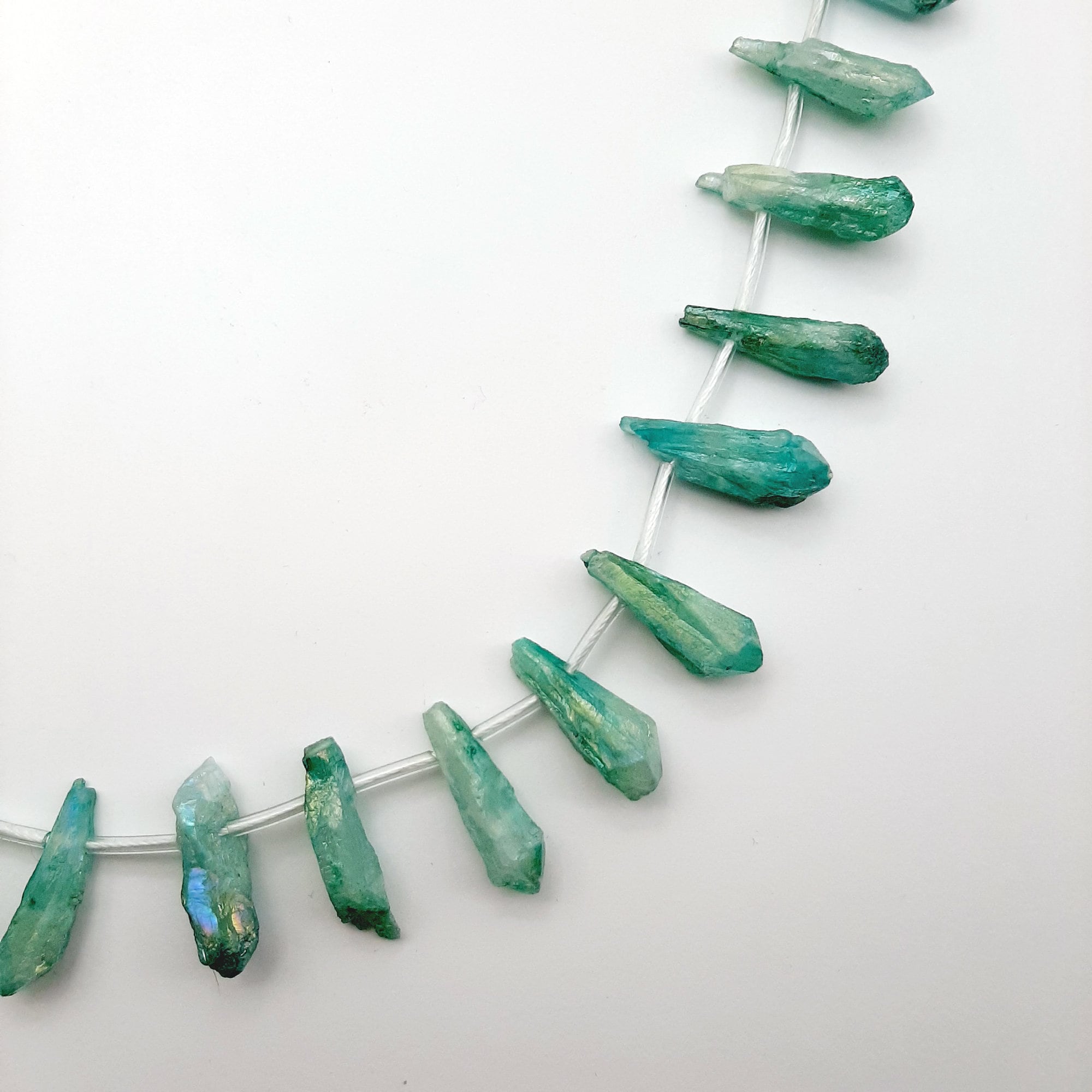 Green Rough Quartz Nugget Points Aura Top Drilled Wolf Tooth - Etsy