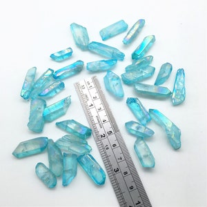 Light Blue Raw AB Quartz Crystal Lot Natural Stick Beads - Etsy