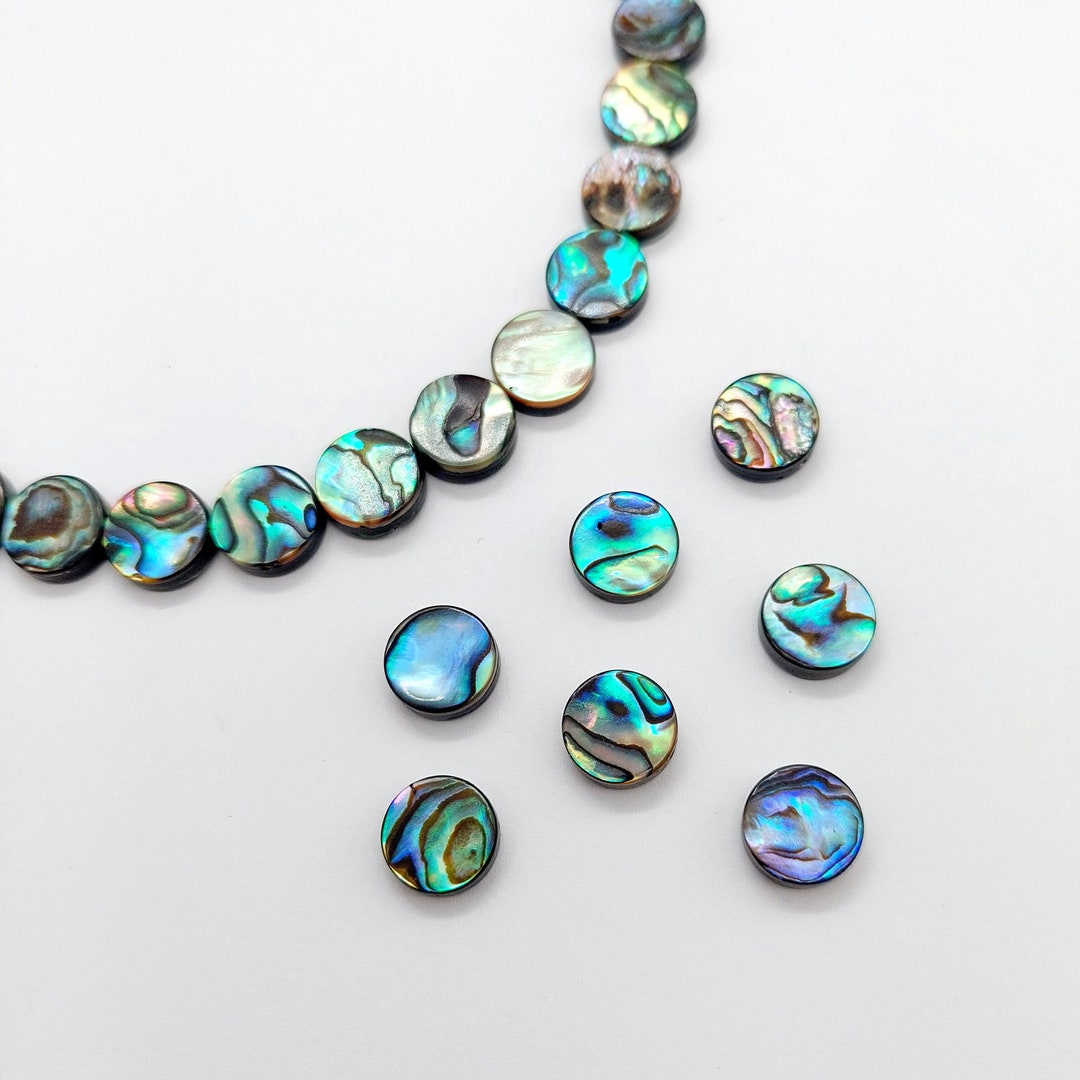 Natural Abalone Shell Beads, Iridescent Gemstone, Jewelry Making - Etsy