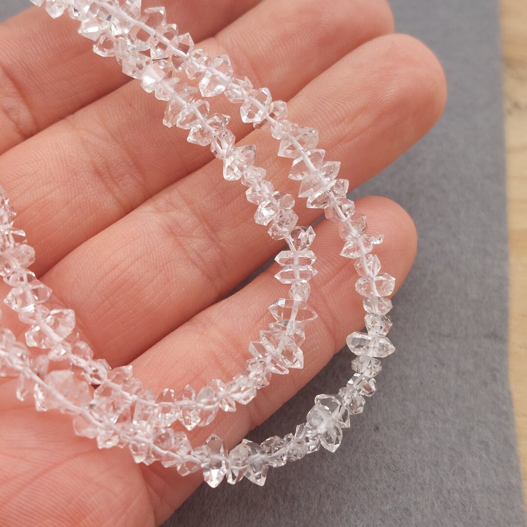 Herkimer Diamond Quartz, Natural Herkimer Beads, Raw Quartz, Centre ...