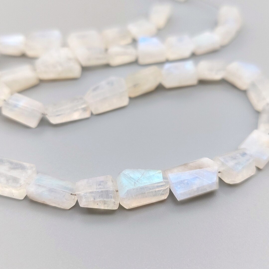Faceted Rainbow Moonstone Nugget Beads: Flashy Step Cut Crystal - Etsy