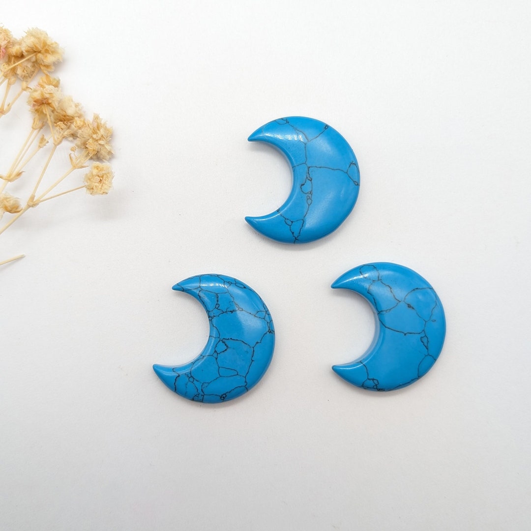 Turquoise Moon Crystal, Carved Crescent Moon, Turquoise Gemstone, Moon ...