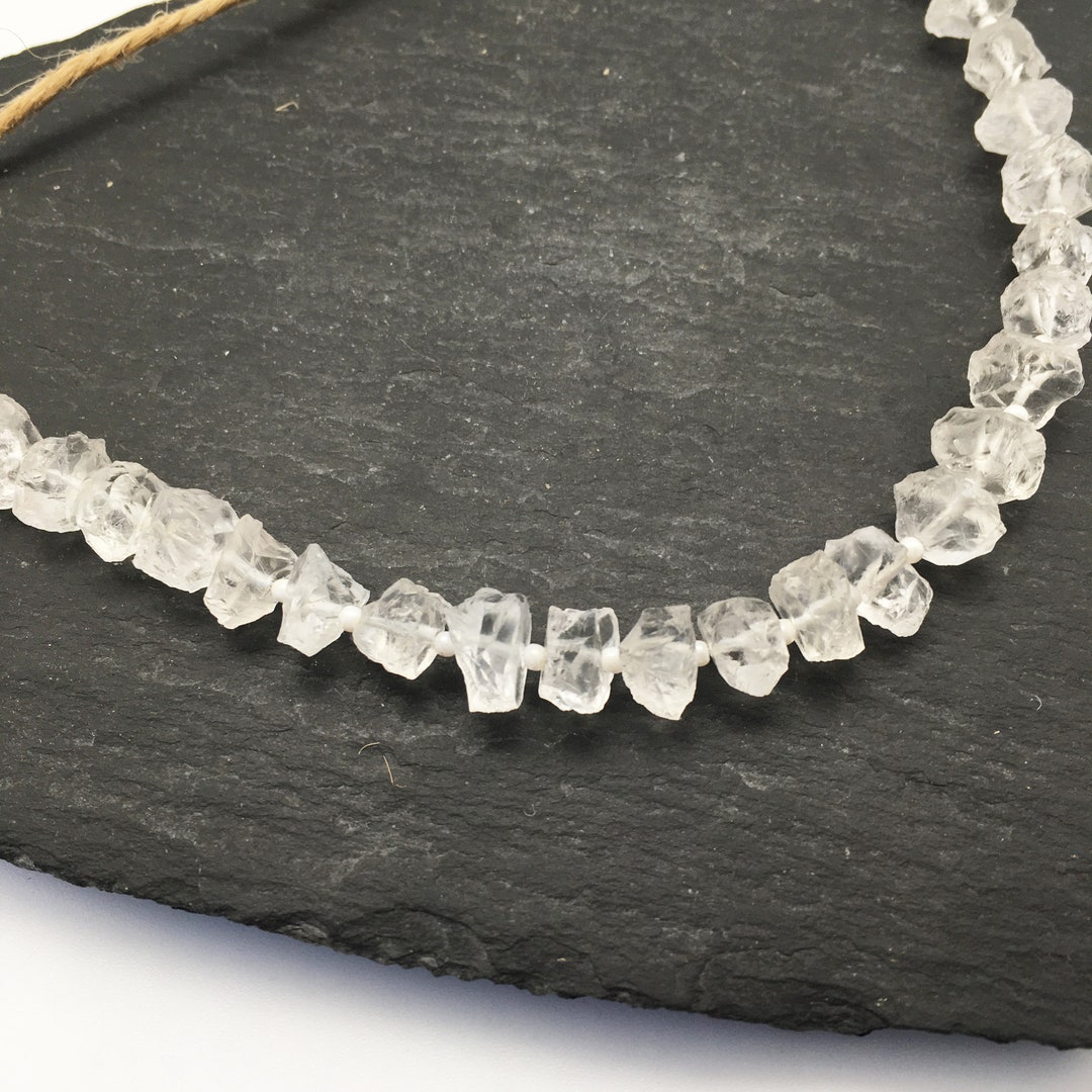 Clear Quartz Beads, Clear Nugget Beads, Clear Chunk Raw Crystal, Centre ...