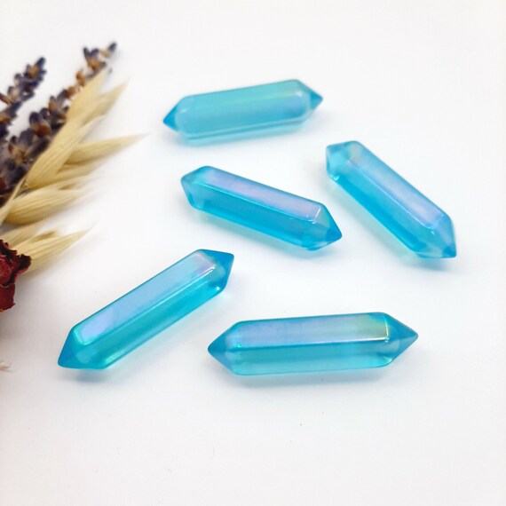 Light Blue Aura Quartz Double Terminated Quartz Blue AB - Etsy