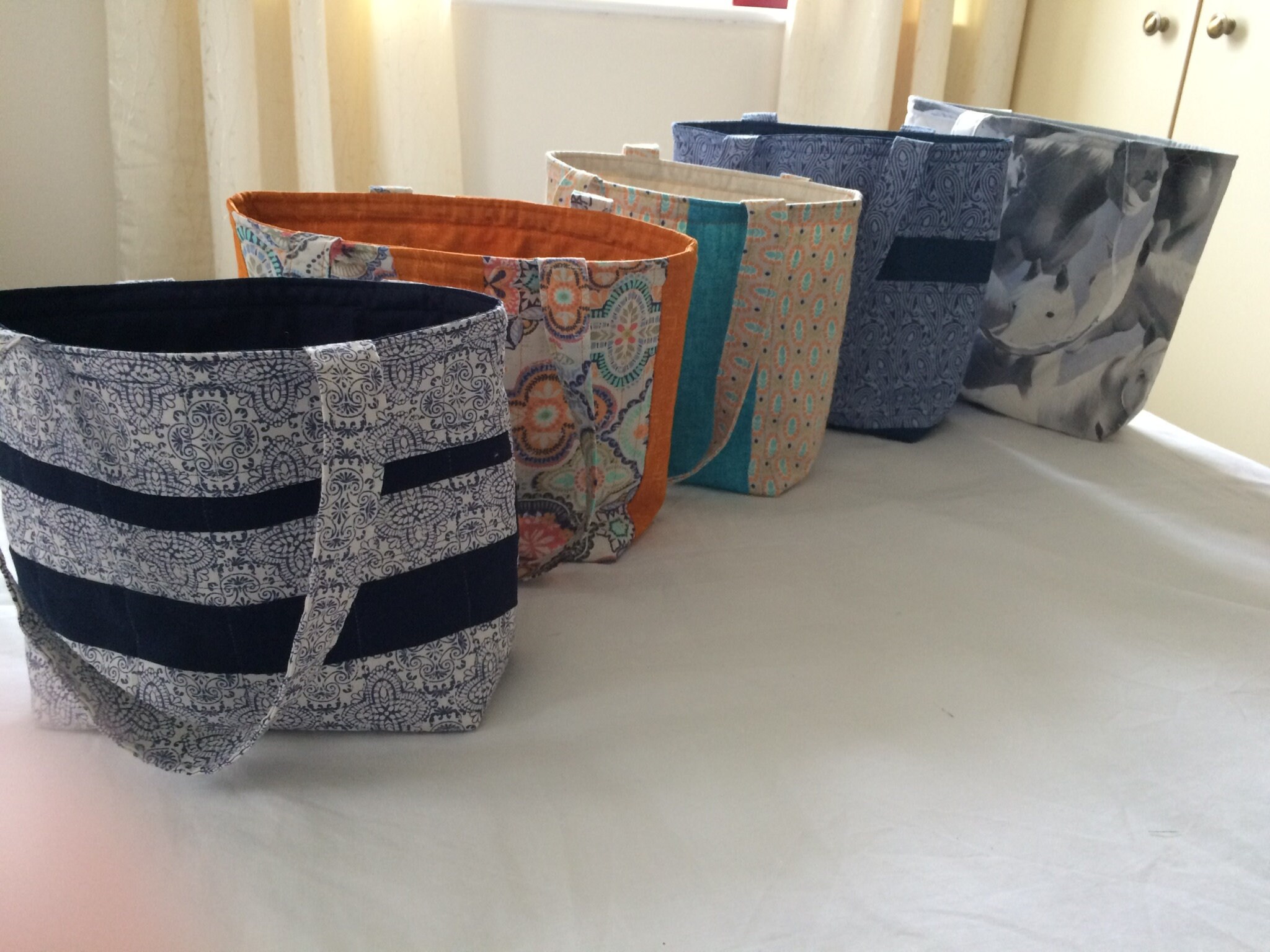 Handmade Quilted Bags, Day Bag, Book Bag, Craft Bag, Small Beach Bag - Etsy