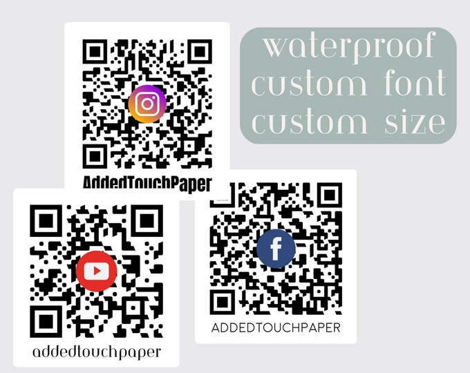 Business QR Code Sticker Facebook Qr Code Instagram Qr Code Etsy Qr ...