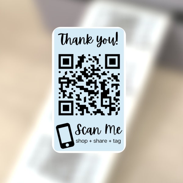 Thank You Qr Code Sticker - Etsy