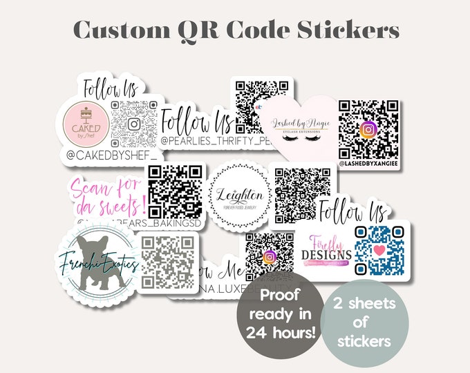 QR Code Thank You Stickers for Small Business, QR Code Sticker With ...