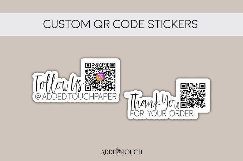 QR Code Thank You Stickers for Small Business QR Code Sticker | Etsy