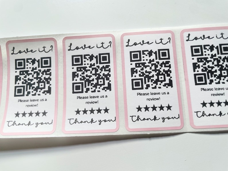 Custom QR Code Review Sticker Product Label Personalized Small Business ...