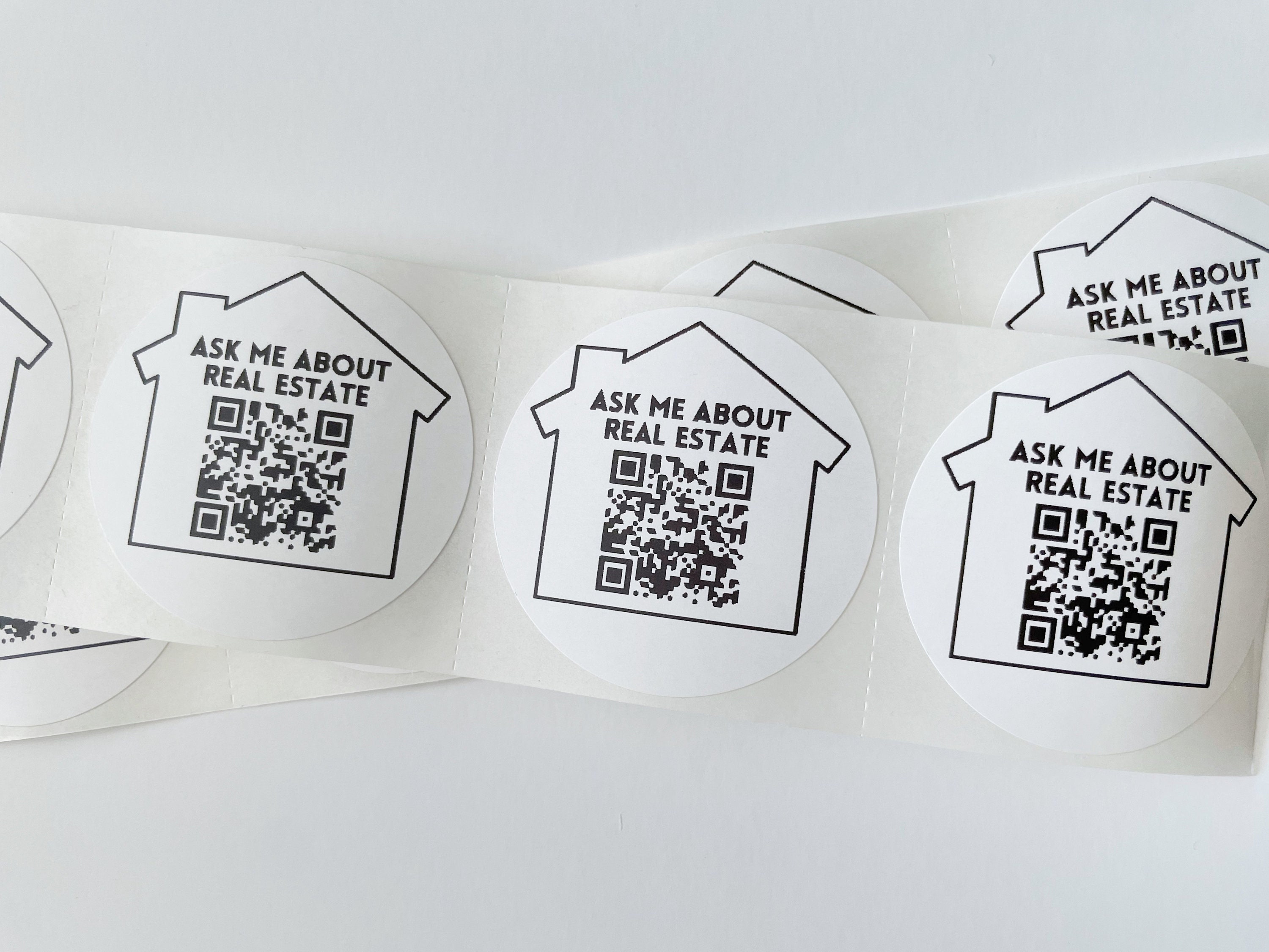 Real Estate Stickers Realtor Qr Code Sticker Circle Label Custom Qr ...