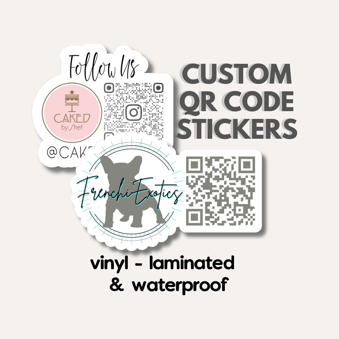 Custom QR Code Sticker Die Cut Small Business Packaging Supplies Logo ...