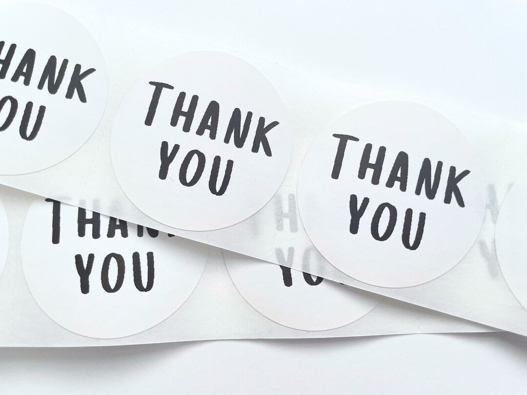 Circle Thank You Sticker Thermal Label Thank You Round Sticker for ...