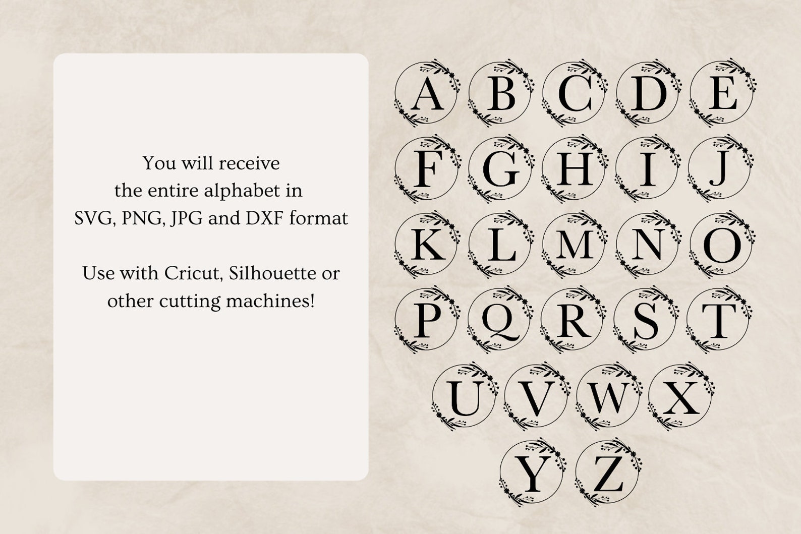 Monogram SVG Alphabet Fancy Monogram Font Alphabet Monogram Cut File ...