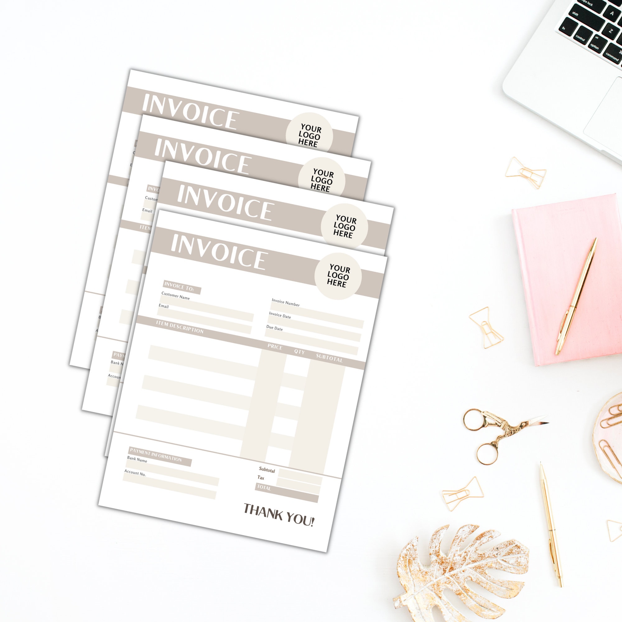 Small Business Invoice Template Canva Editable Order Form Pdf - Etsy