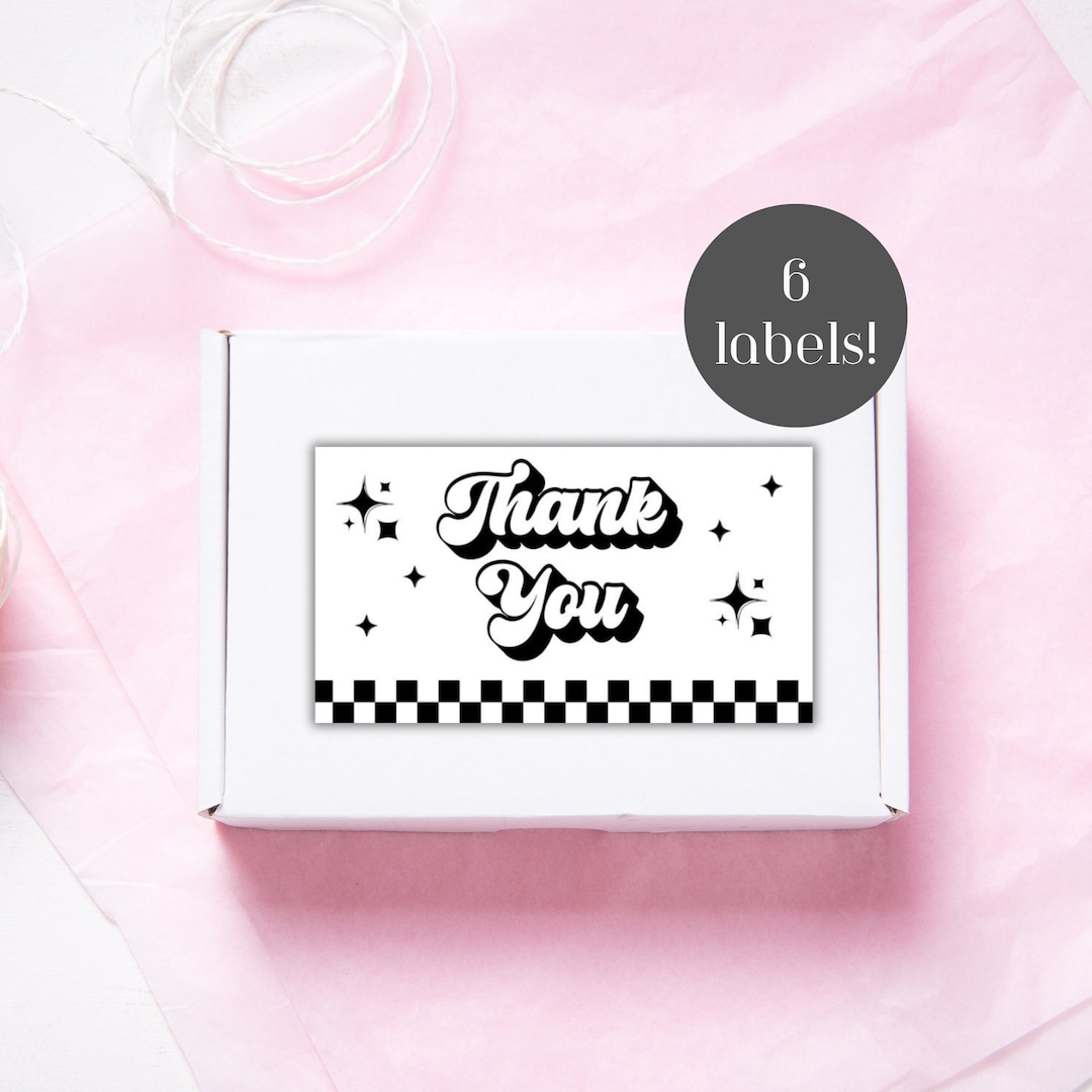 Thermal Label Template PNG Digital Sticker Retro Label Small Business ...