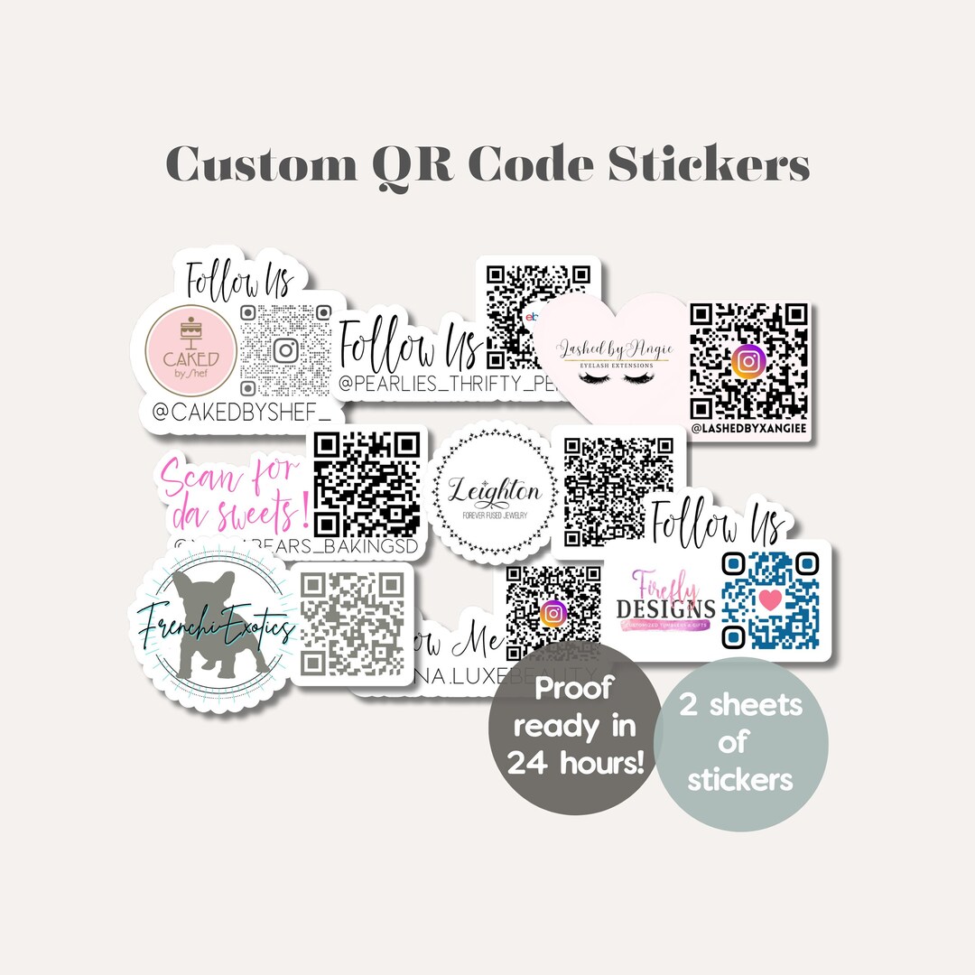 QR Code Thank You Stickers for Small Business, QR Code Sticker With ...