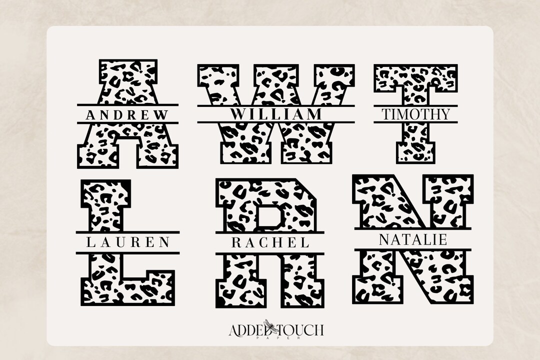 Monogram SVG Alphabet, Leopard Print Block, Monogram Cricut Digital ...