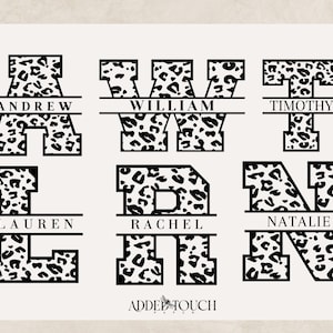 Monogram SVG Alphabet Leopard Print Block Letter Cut File Engraving ...