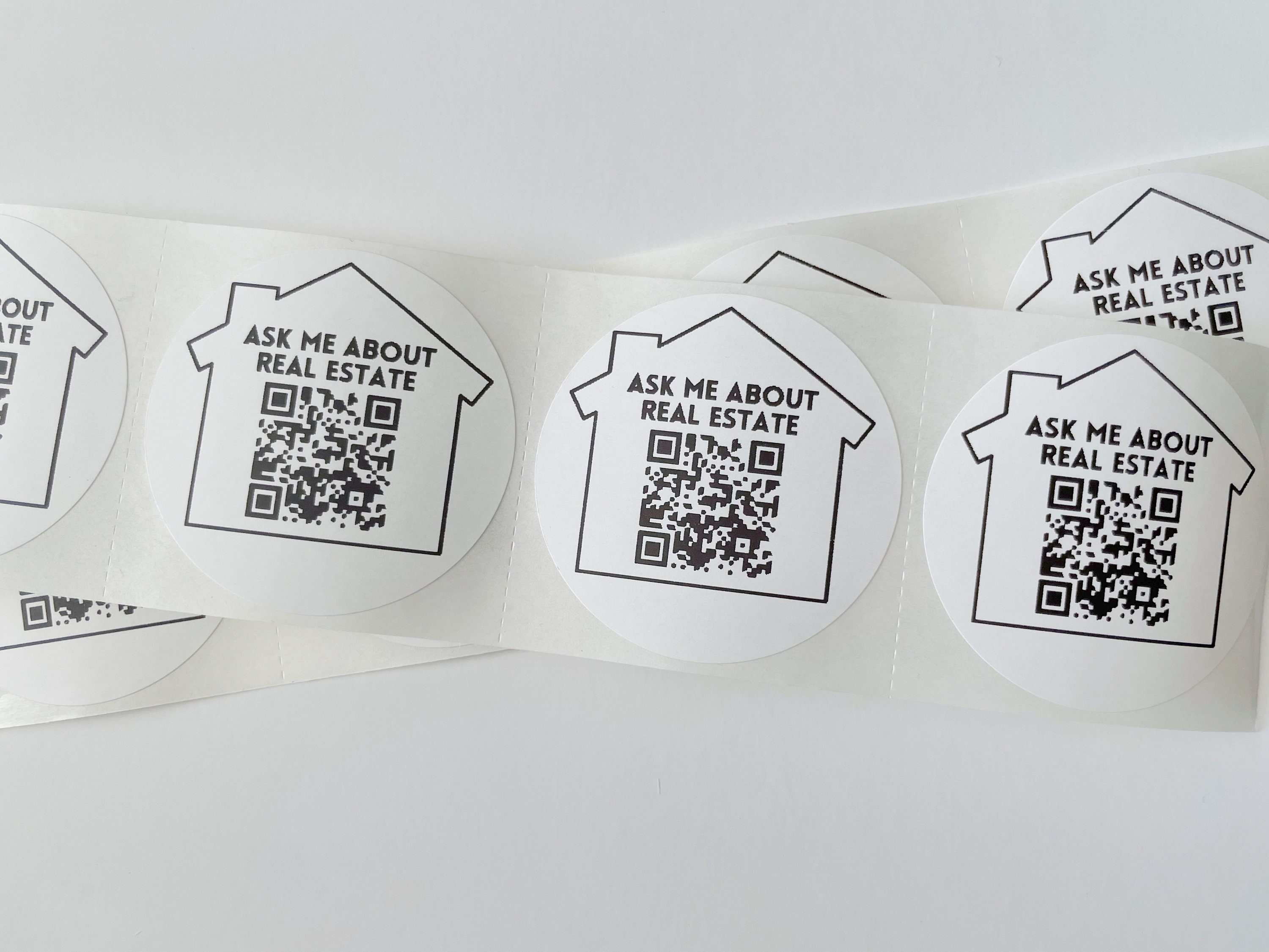 Real Estate Stickers Realtor Qr Code Sticker Circle Label Custom Qr ...