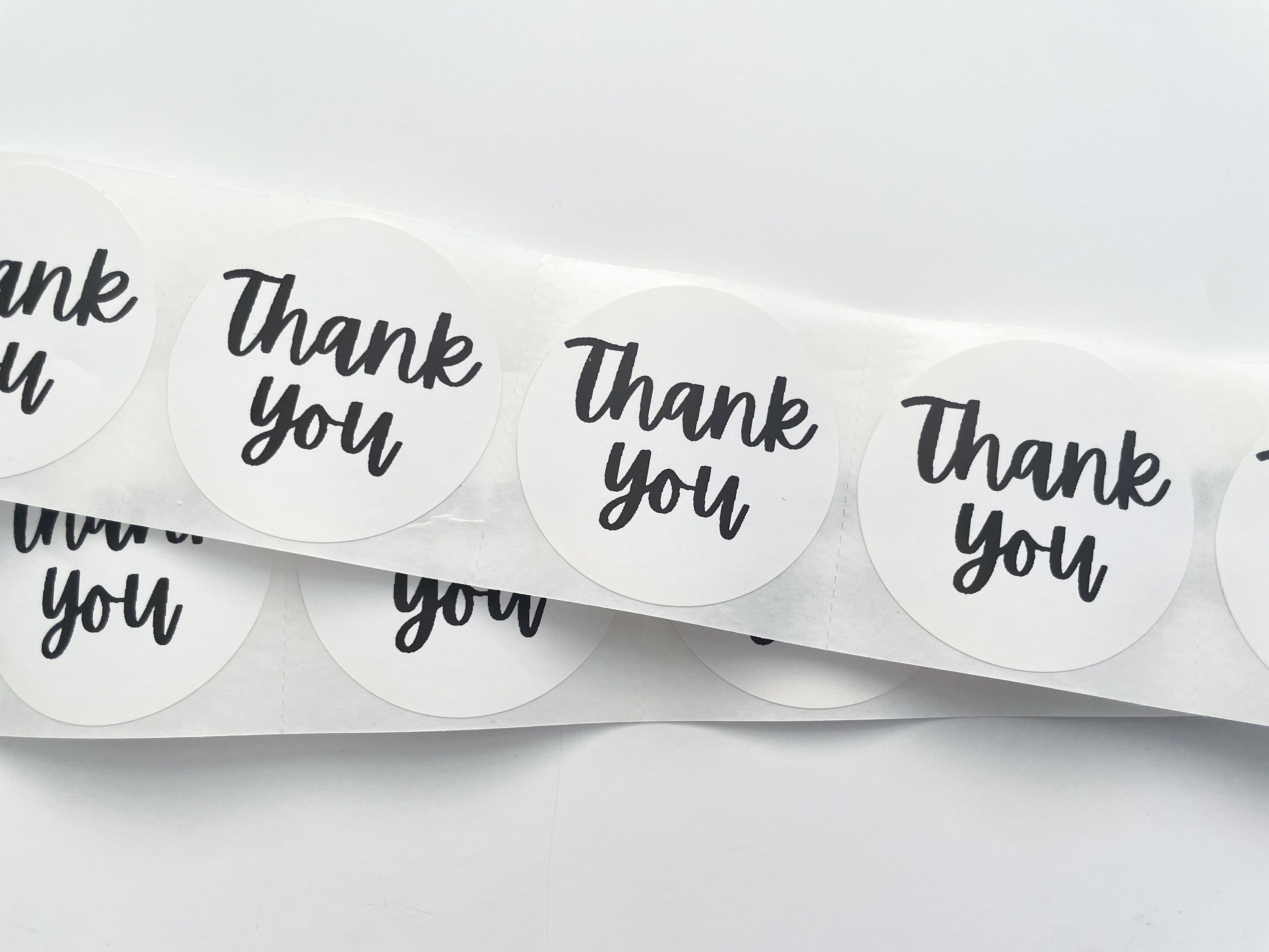 Circle Thank You Sticker Thermal Label Thank You Round Sticker for ...