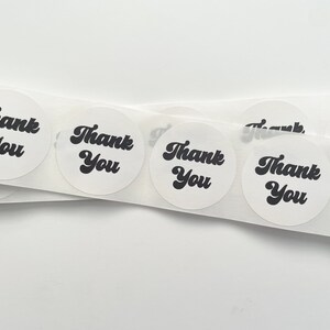 Circle Thank You Sticker Thermal Label Retro Thank You Round Sticker ...