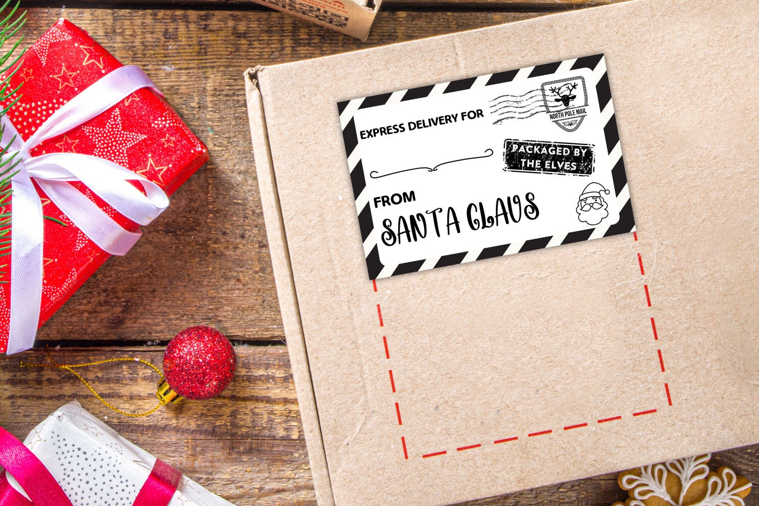 Santa Mail Labels Thermal Template Santa's Workshop Christmas Gift ...