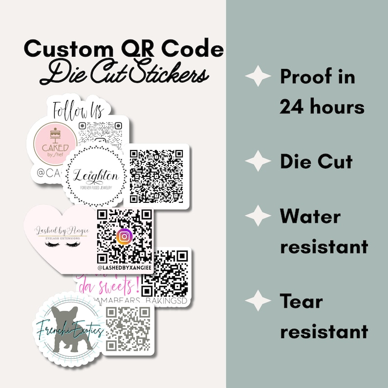 Custom QR Code Sticker Die Cut Small Business Packaging Supplies Logo ...