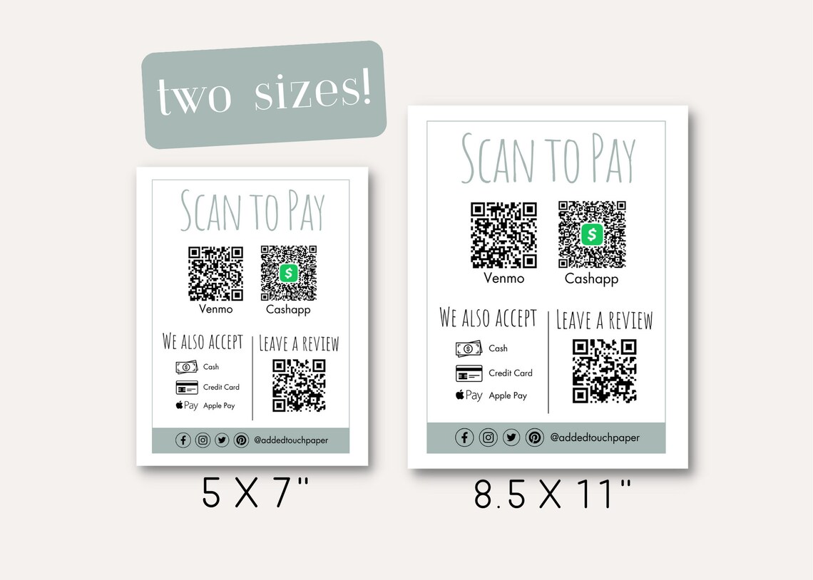 Scan to Pay Templates Custom Payment Qr Code Sign Scan to Pay Sign With ...
