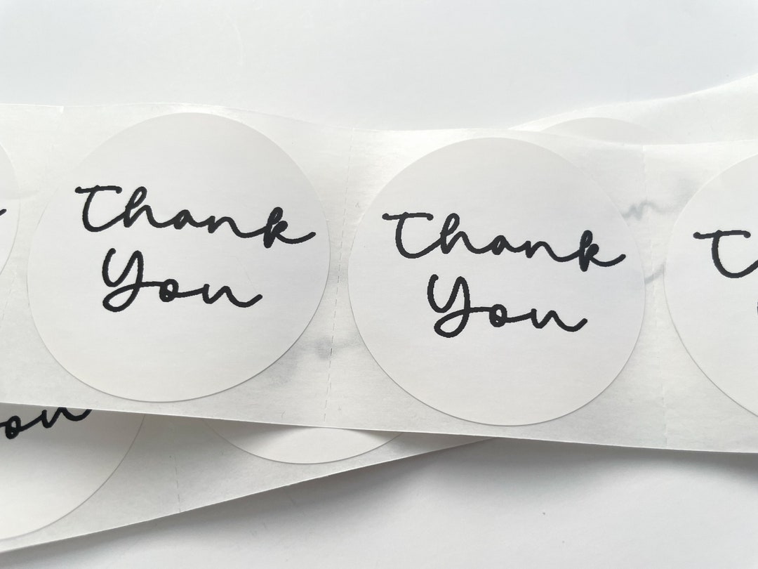 Circle Thank You Sticker Thermal Label Thank You Round Sticker for ...