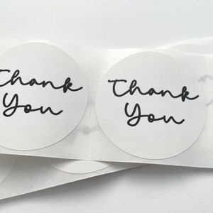 Circle Thank You Sticker Thermal Label Thank You Round Sticker for ...