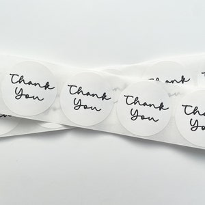 Circle Thank You Sticker Thermal Label Thank You Round Sticker for ...