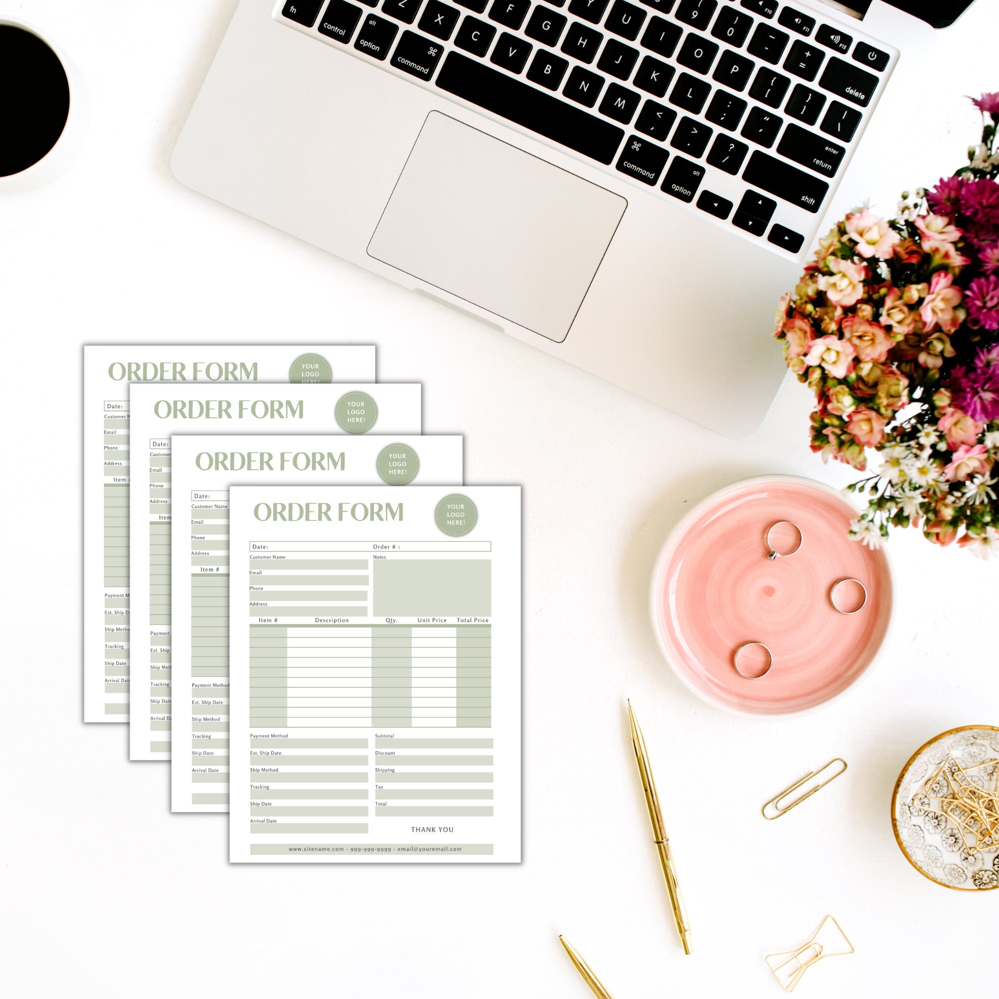 Order Form Template Small Business Editable With Logo Canva Fillable ...