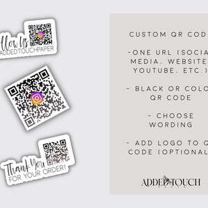 QR Code Thank You Stickers for Small Business QR Code Sticker | Etsy
