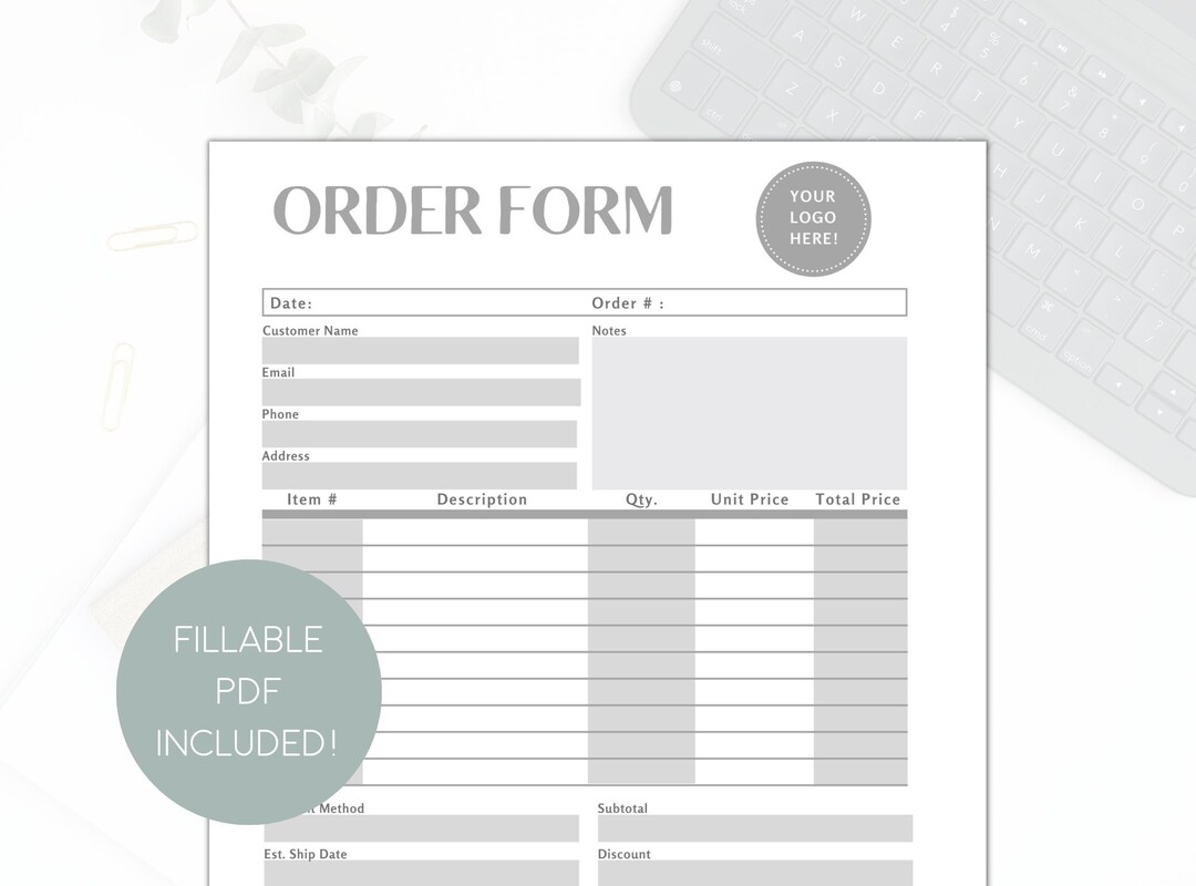 Order Form Template Small Business, Editable Form Canva, Fillable Pdf ...